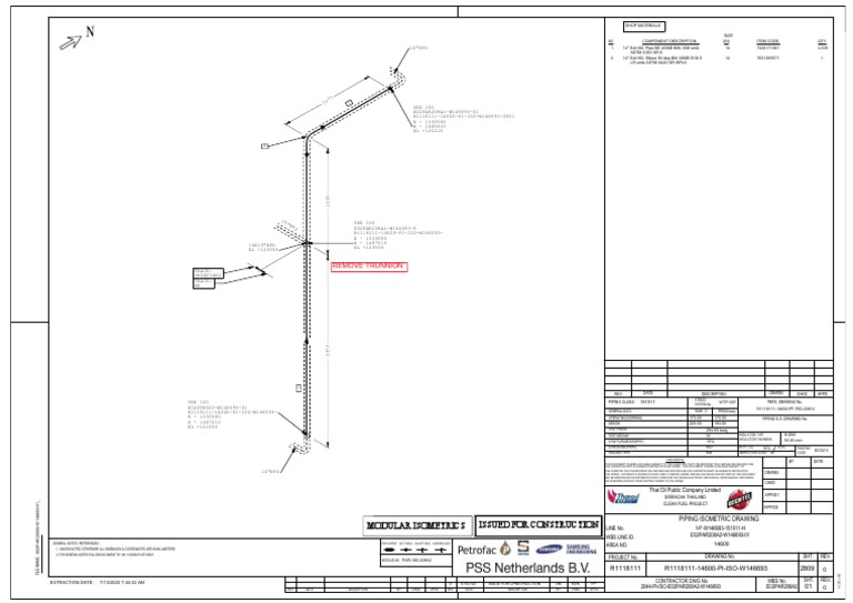 Issued For Construction Modular Isometrics: Remove Trunnion | PDF ...