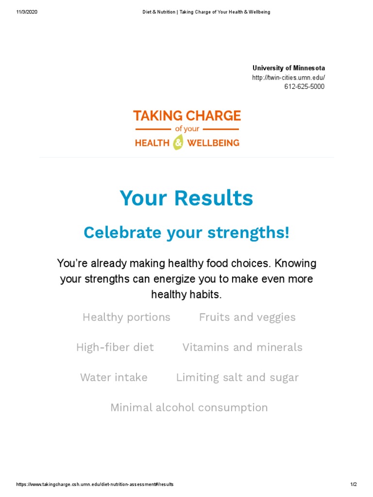 Diet & Nutrition - Taking Charge of Your Health & Wellbeing | PDF ...