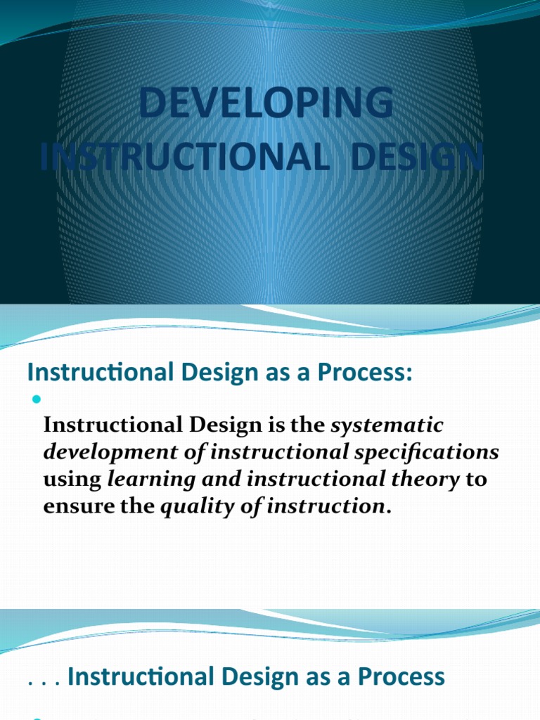 Elements of An Instructional Design | PDF | Instructional Design ...
