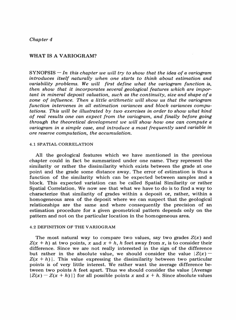 What Is A Variogram | PDF | Variance | Estimation Theory