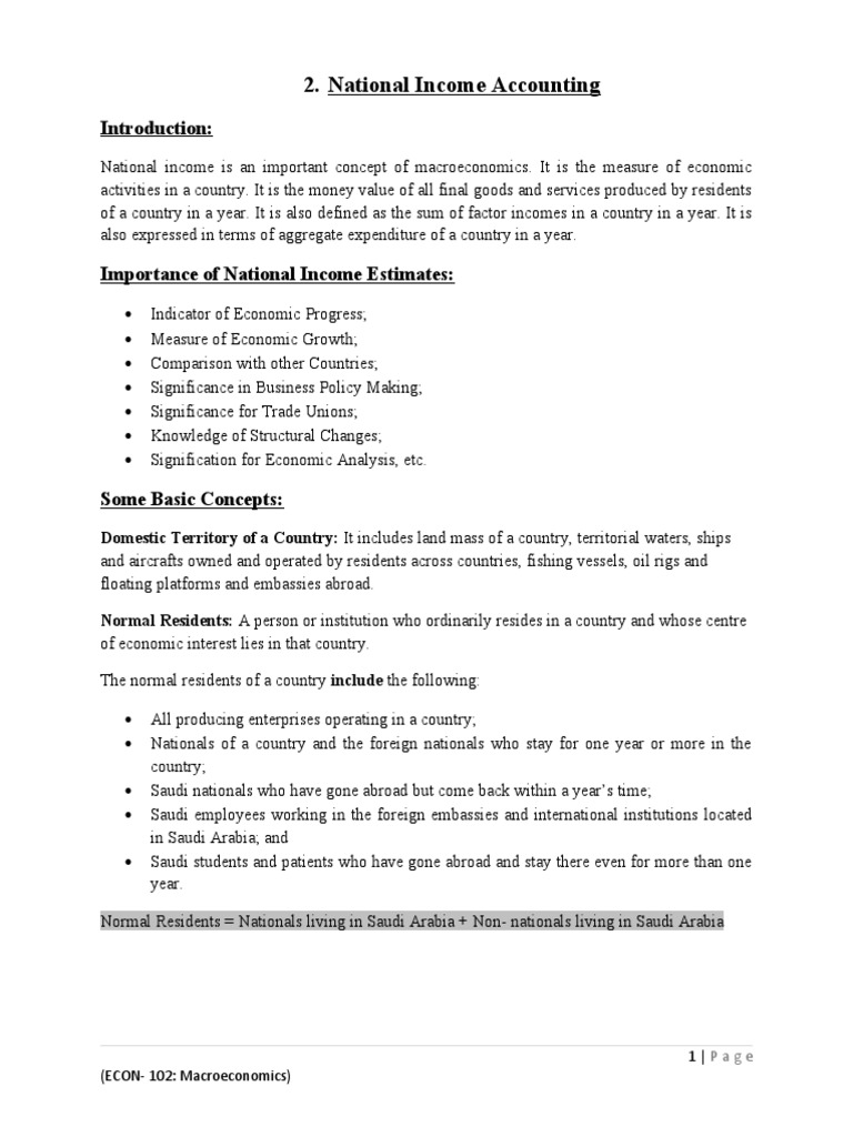National Income Accounting Overview | PDF | Income | Measures Of ...