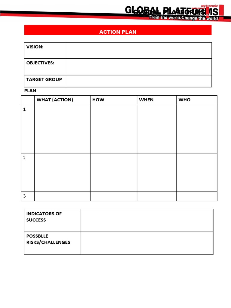 Blank Template Action Plan | PDF