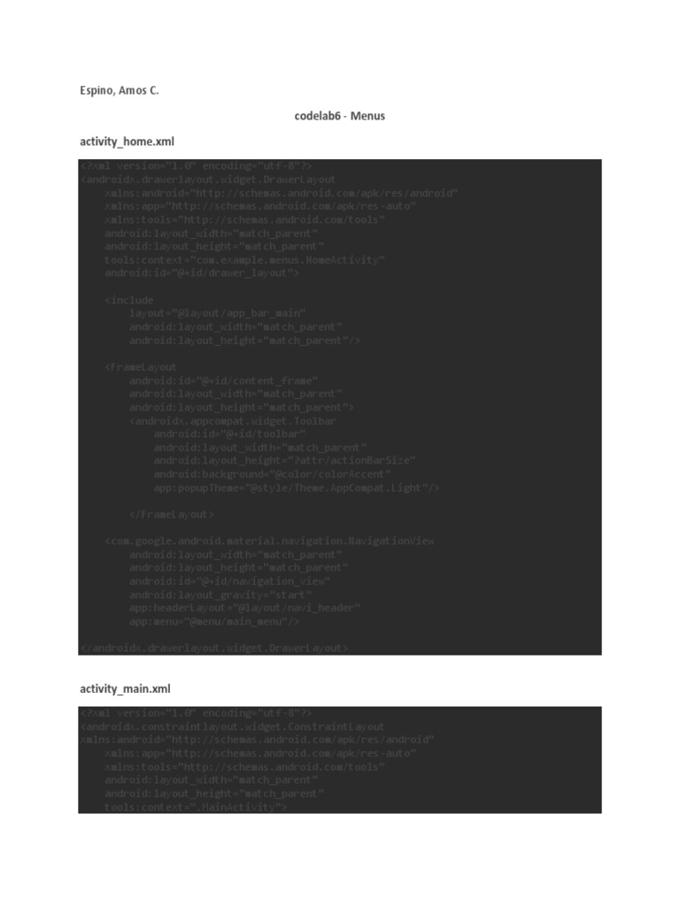 Espino Codelab6 Menus | PDF | Embedded Linux Distributions | Android (Operating System)