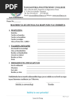 Barua Ya Utambulisho Nida | PDF