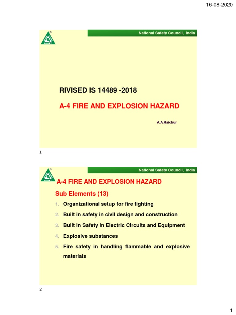A-4 Fire and Explosion Hazards | PDF | Fires | Firefighting