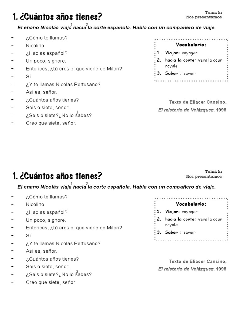 201 - ¿Cuantos Años Tienes | PDF