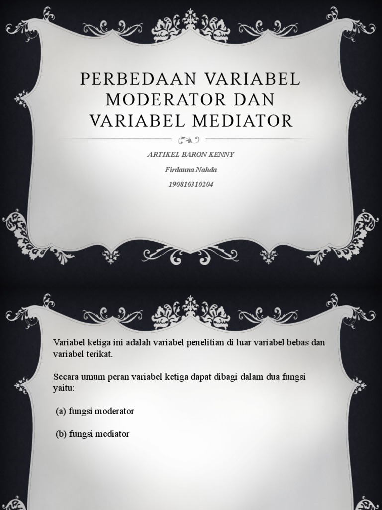 Perbedaan Variabel Moderator Dan Variabel Mediator | PDF