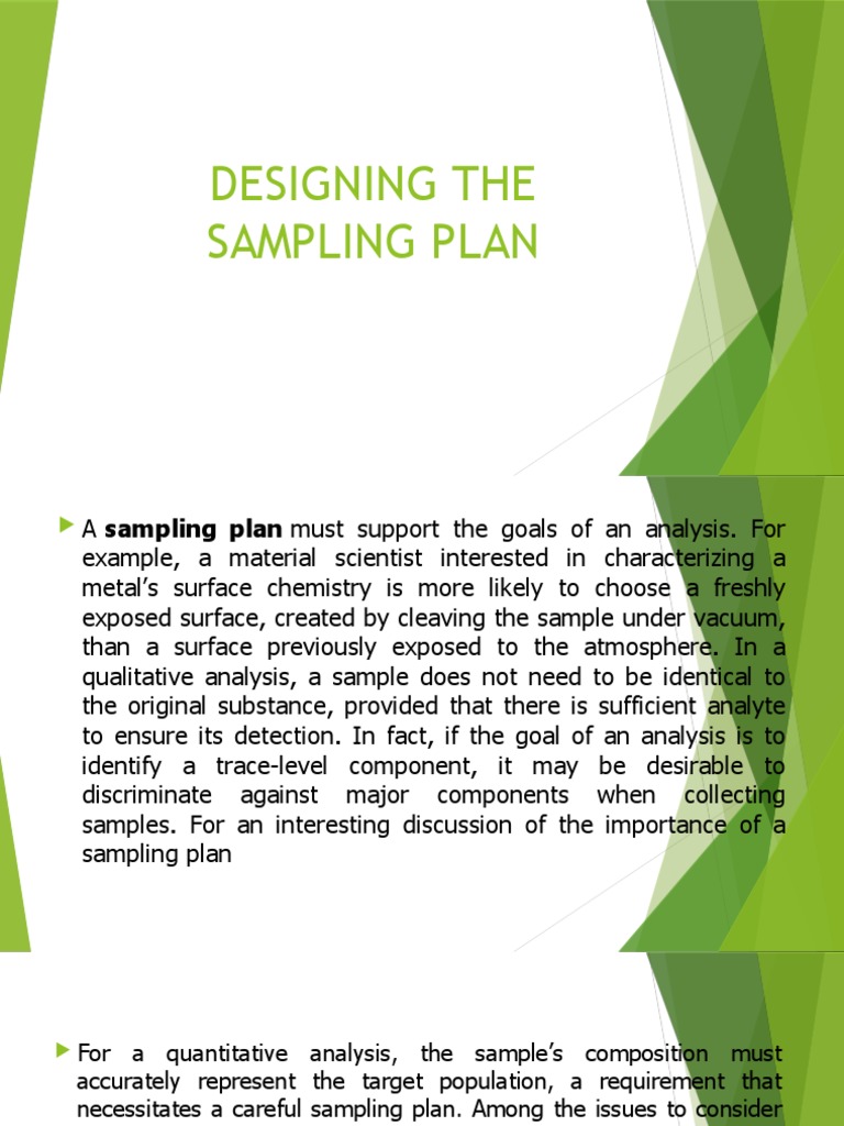 Designing The Sampling Plan | PDF | Self Report Study | Sampling ...