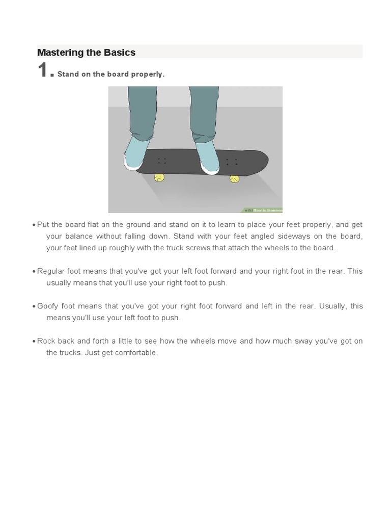Mastering The Basics of Skating Skateboard | PDF | Individual Sports ...
