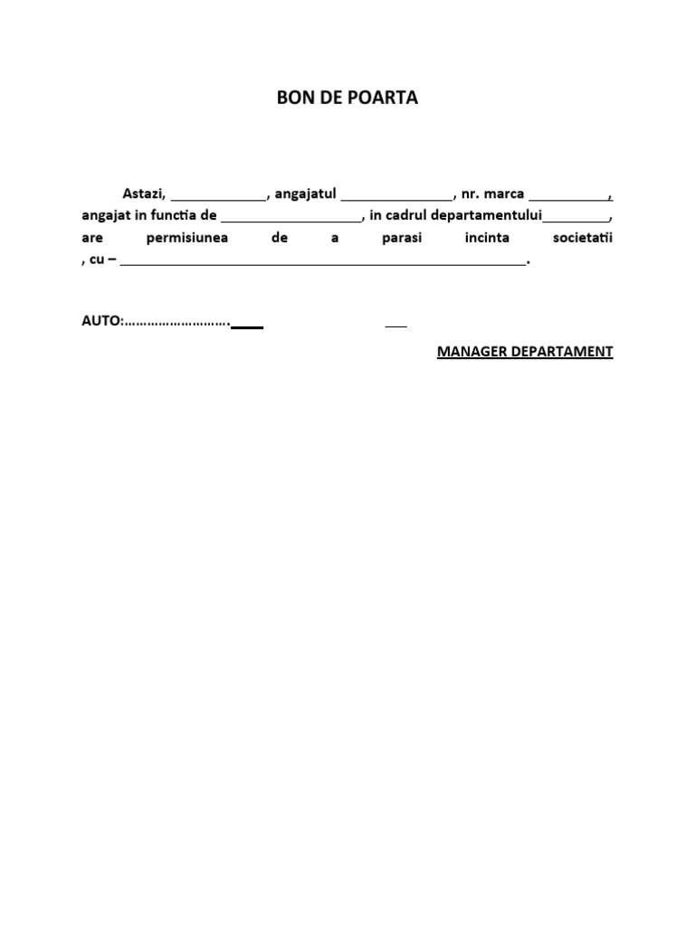 Bon Poarta | PDF