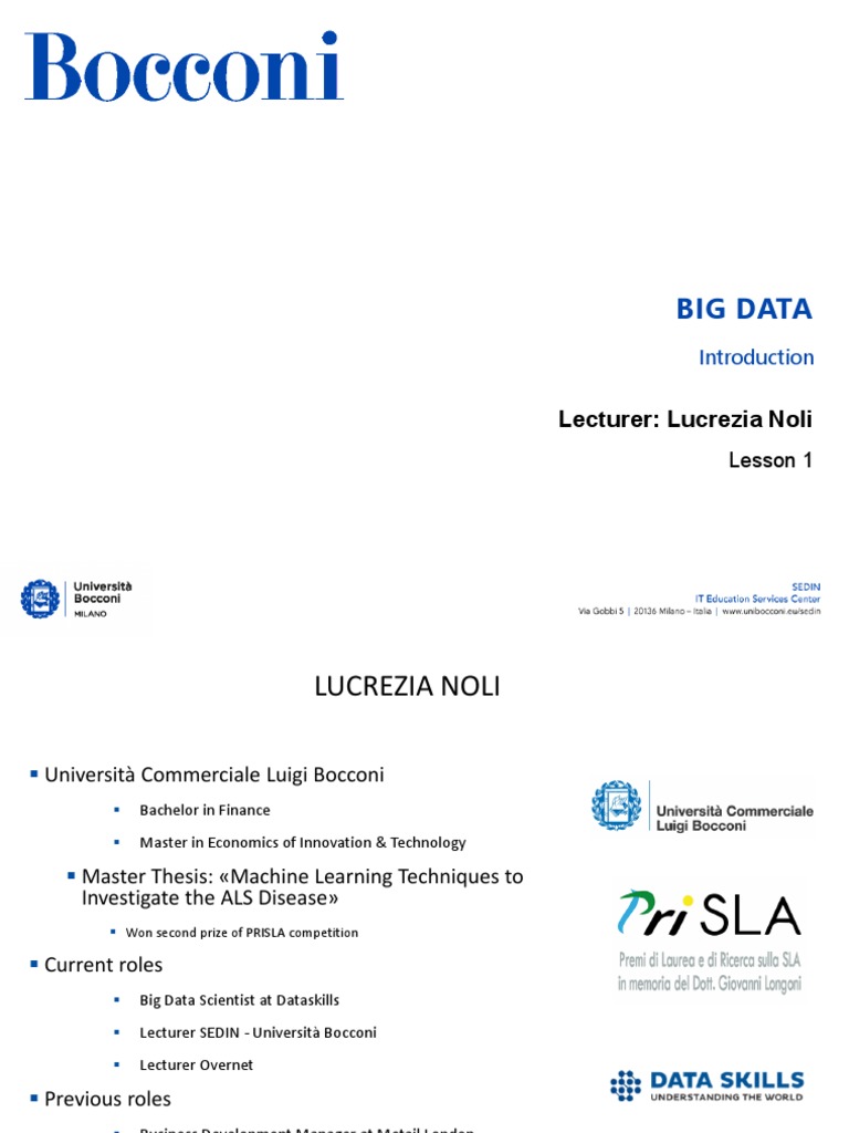 Big Data Lesson 1 Lucrezia Noli | PDF | Predictive Analytics | Analytics