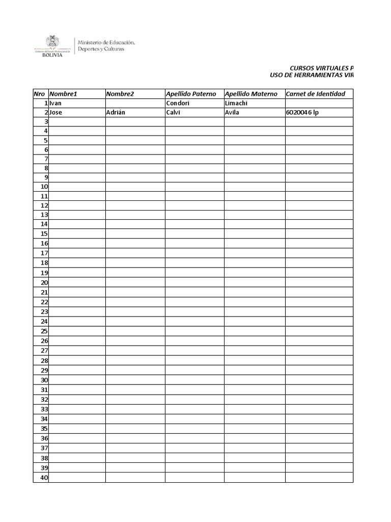 Formulario Lleno | PDF