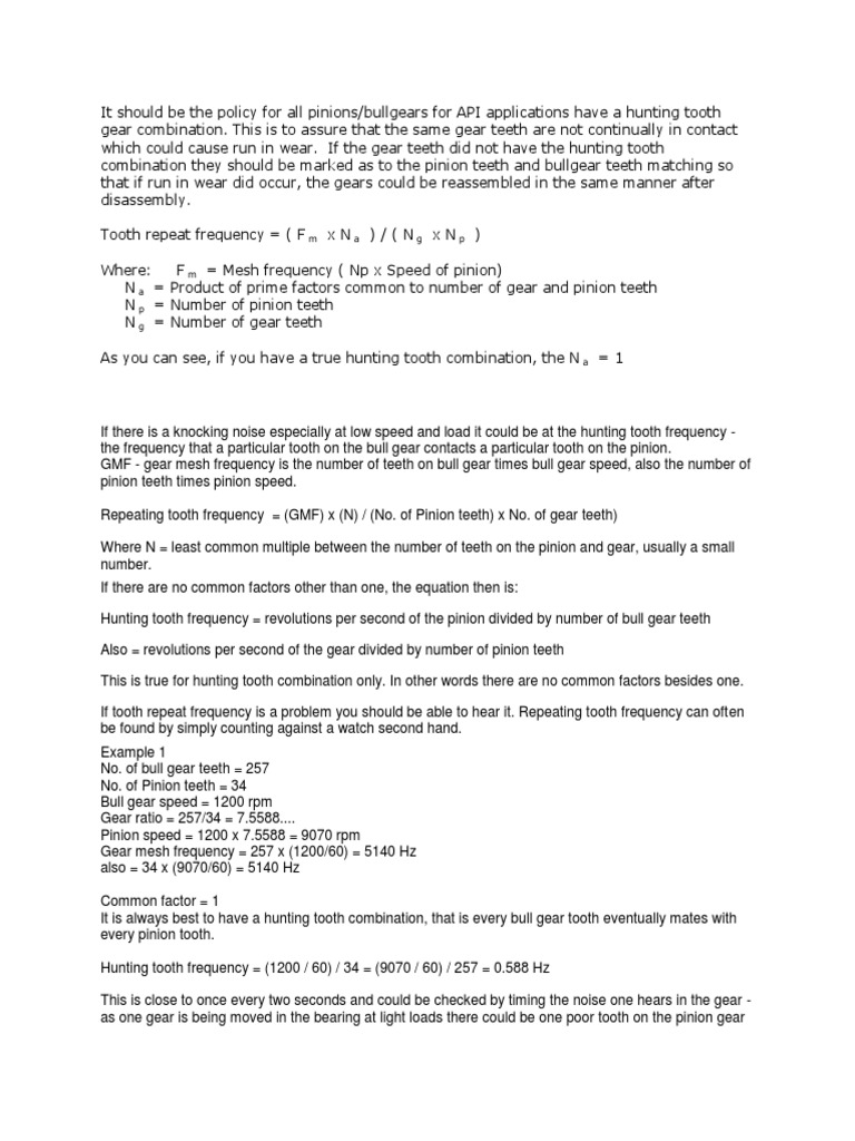 Gear Hunting Tooth Recommendations-Frank Kushner - 0419 | PDF | Gear ...