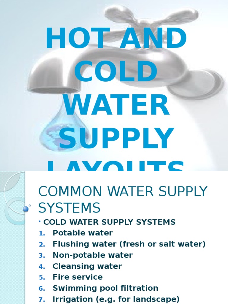 Water Supply System Layouts Guide | PDF | Water Heating | Tap (Valve)