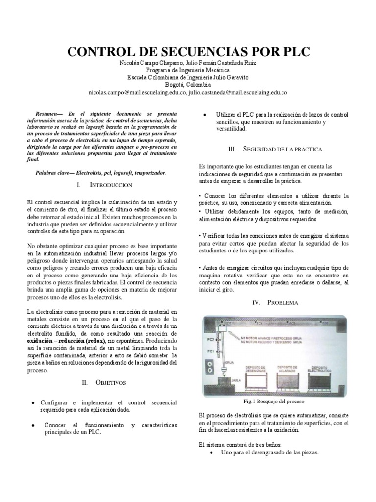 Control de Secuencias | PDF | Controlador lógico programable | Redox