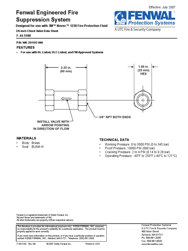 Fenwal Engineered Fire Suppression System: Protection Systems | PDF ...