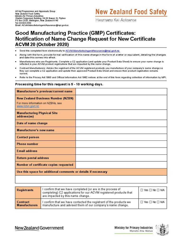 GMP Certificate Name Change Guide | PDF | Payments | Cheque
