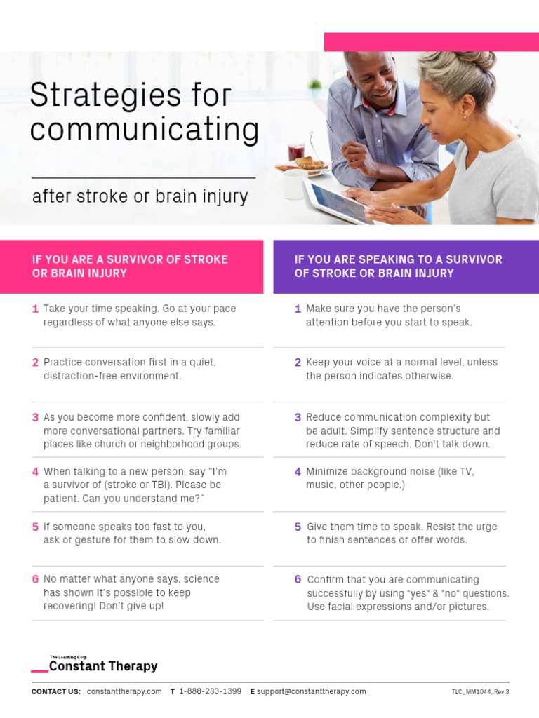 Strategies For Communicating: After Stroke or Brain Injury | PDF