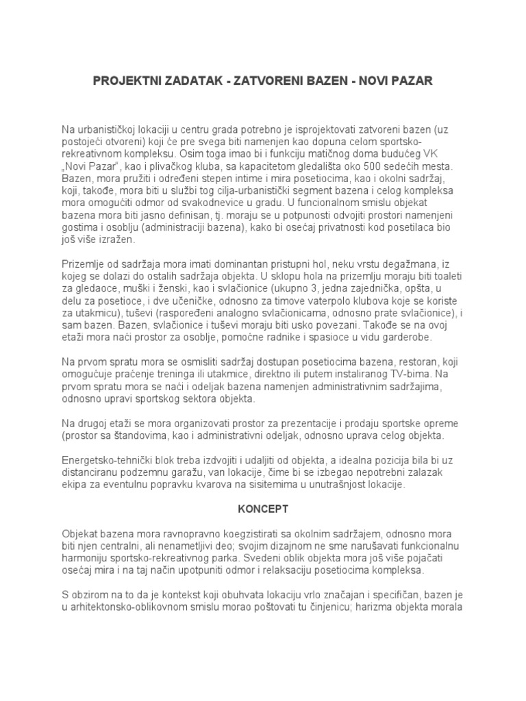 Zatvoreni Bazen | PDF