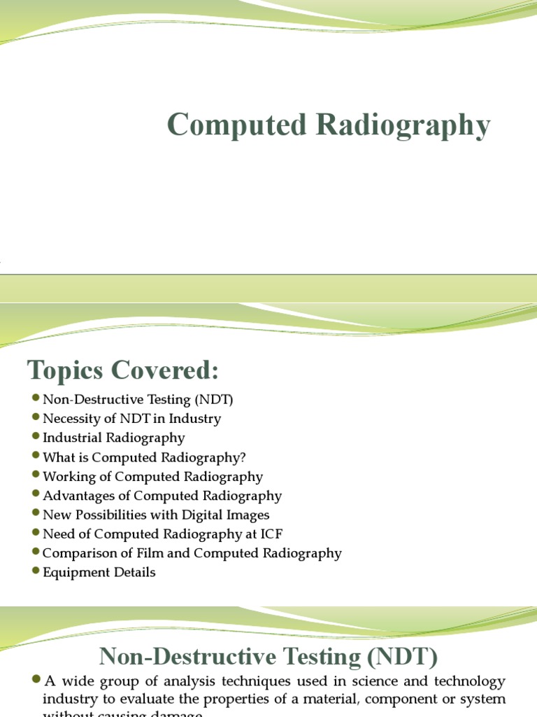 Computed Radiography for NDT Pros | PDF | Radiography | Nondestructive ...
