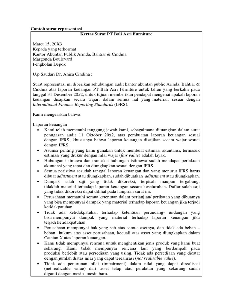 Contoh Surat Representasi Kelompok 9 | PDF | Bisnis
