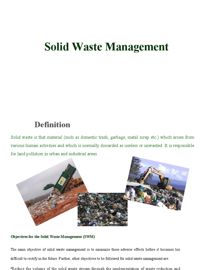 Solid Waste Management Overview | PDF | Municipal Solid Waste | Waste ...
