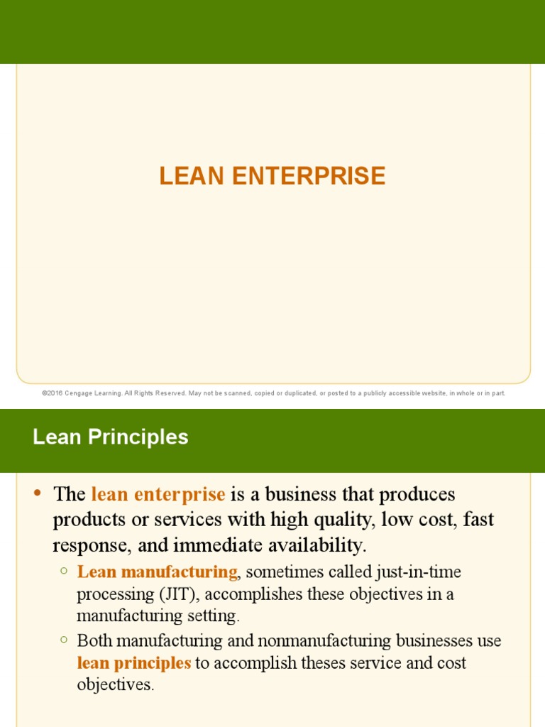 Lecture 10 Lean Enterprise | PDF | Supply Chain Management | Lean ...