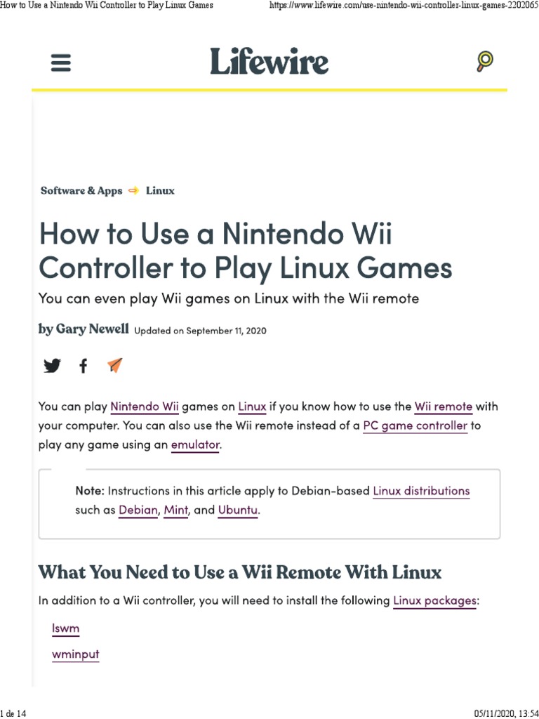 How To Use A Nintendo Wii Controller To Play Linux Games | PDF | Wii ...