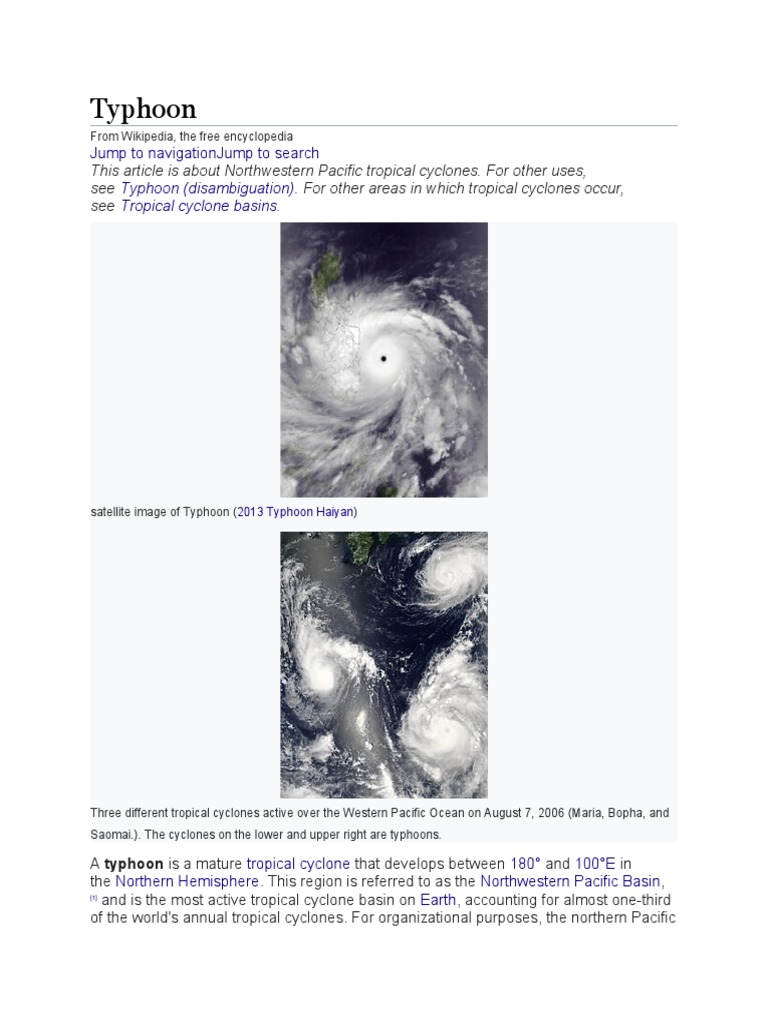 Typhoon: Typhoon (Disambiguation) Tropical Cyclone Basins | PDF ...