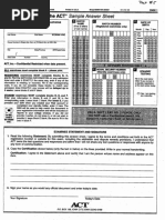 ACT Answer Sheet | PDF | Tests