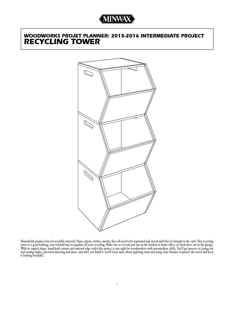 Recycling Tower: Woodworks Projet Planner: 2015-2016 Intermediate ...