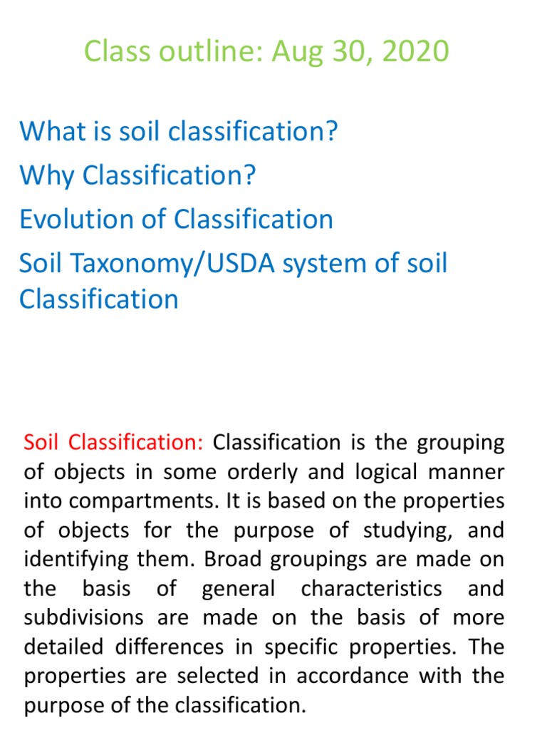 Soil Classification-Introduction | PDF | Taxonomy (Biology) | Soil