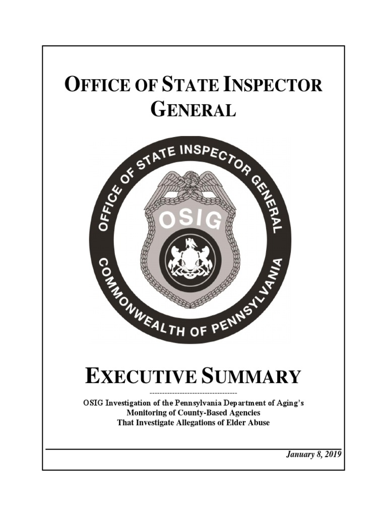 PA Guardianship Gov Wolf OSIG PDA | PDF | Regulatory Compliance | Nursing