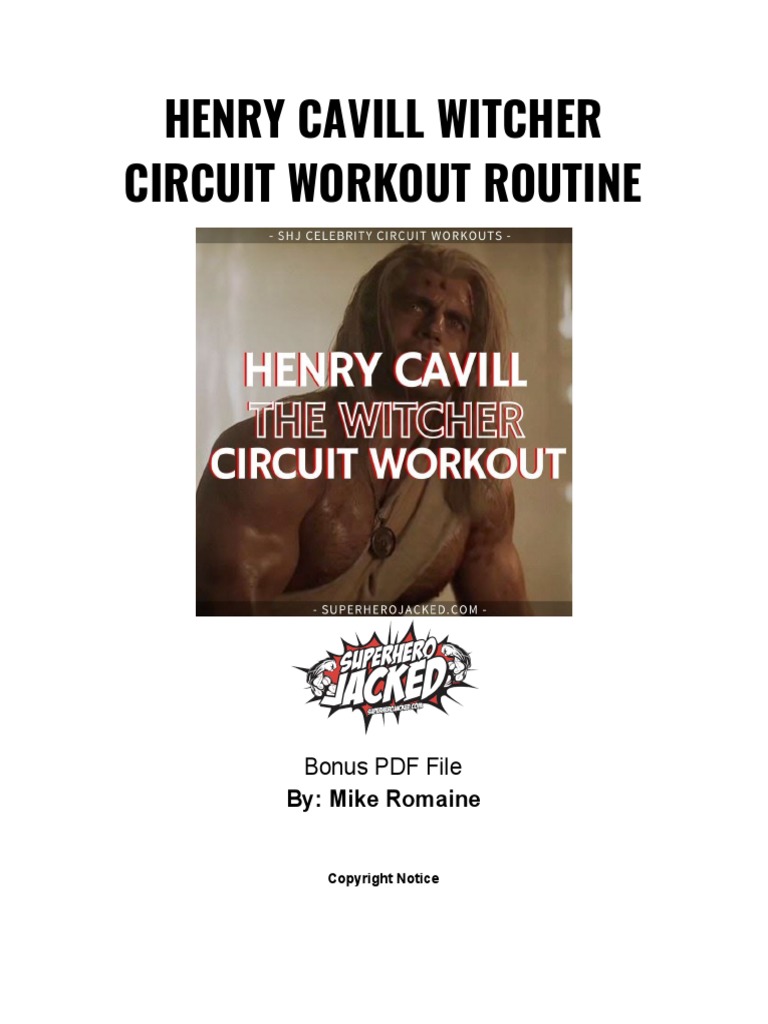 Henry Cavill Witcher Circuit Workout PDF | PDF | Health Care | Patent