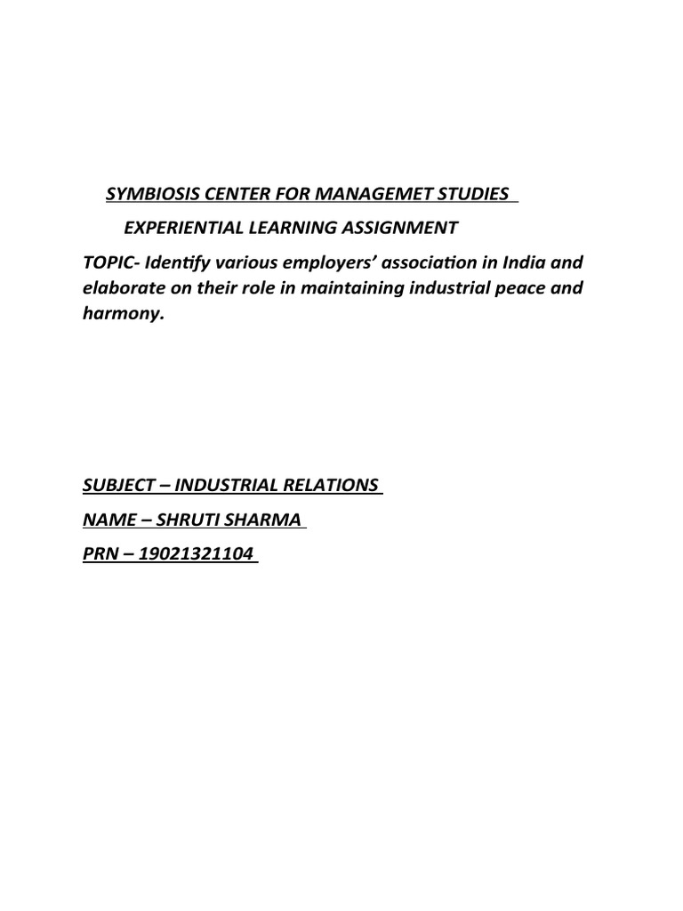 Ir Assignment Pdf Industrial Relations International Labour 5799