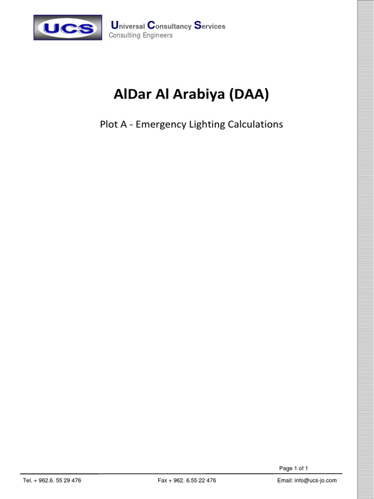 Emergency Lighting Calculations | PDF | Basement | Lighting