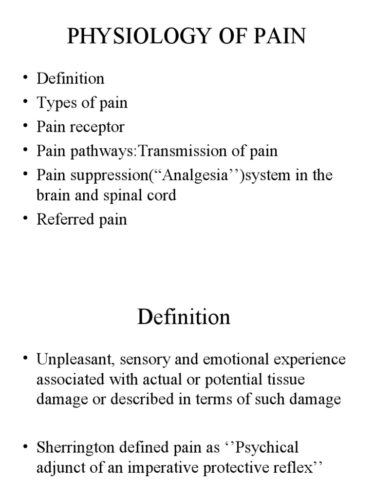 Physiology of Pain | PDF | Pain | Stimulus (Physiology)