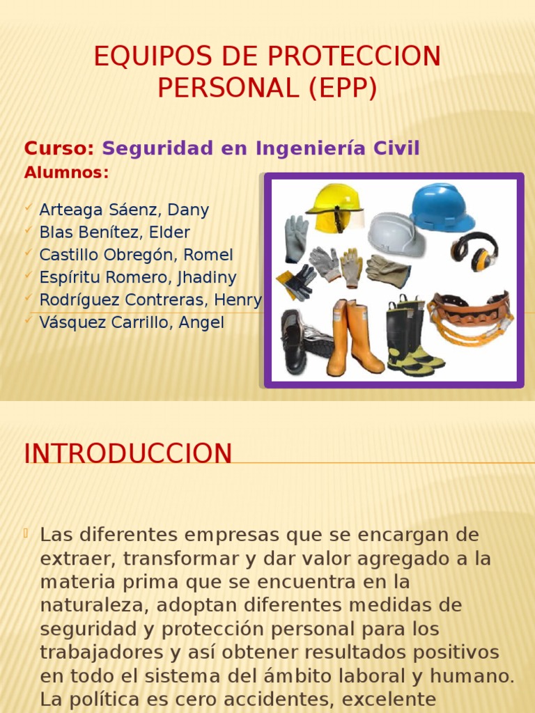 EPP Seguridad Obra | PDF | Guante | Bota