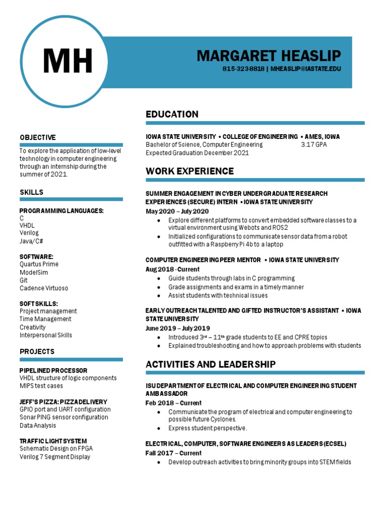 Maggie Heaslip Resume | PDF | Computer Engineering | Engineering