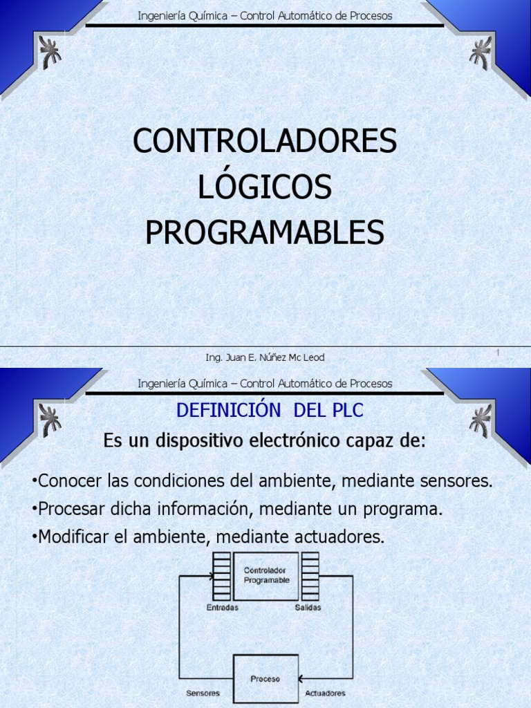 Controladores Lógicos Programables: 1 Ing. Juan E. Núñez MC Leod | PDF ...