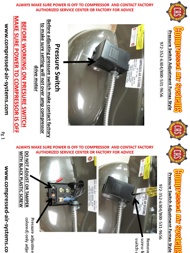 Furnas Style Pressure Switch Adjustment | Download Free PDF | Gases ...