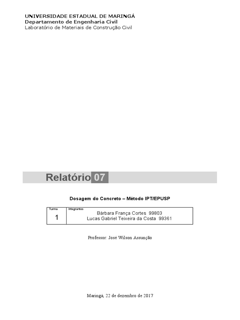 Dosagem do Concreto - Método IPT-EPUSP | PDF | Concreto | Alvenaria