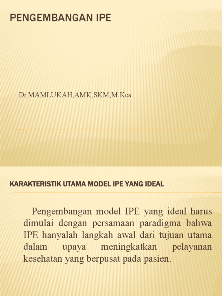 Pengembangan Ipe 1 | PDF