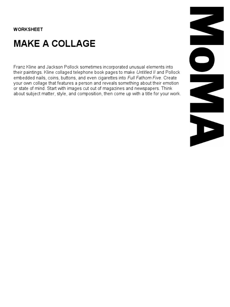 Make A Collage: Worksheet | PDF