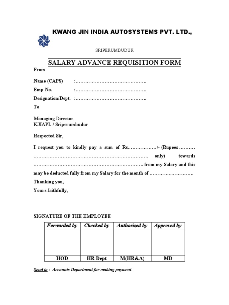 Salary Advance Form | PDF