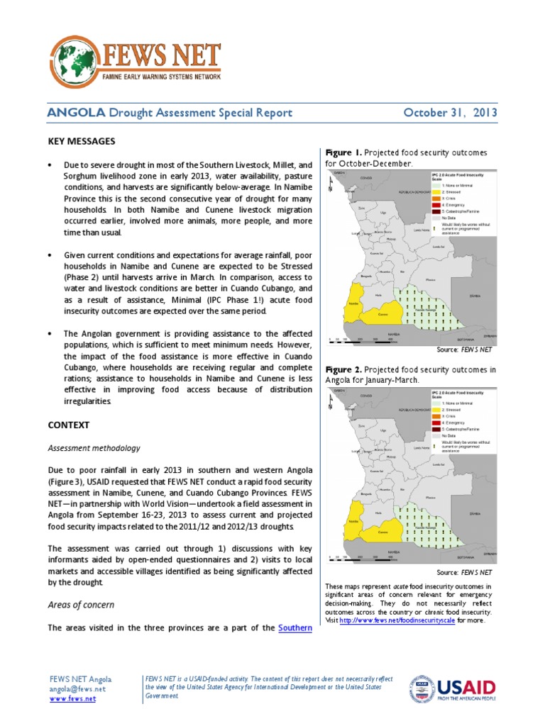 2013 FEWS NET - Angola Drought Assessment Special REPORT | PDF | Food ...