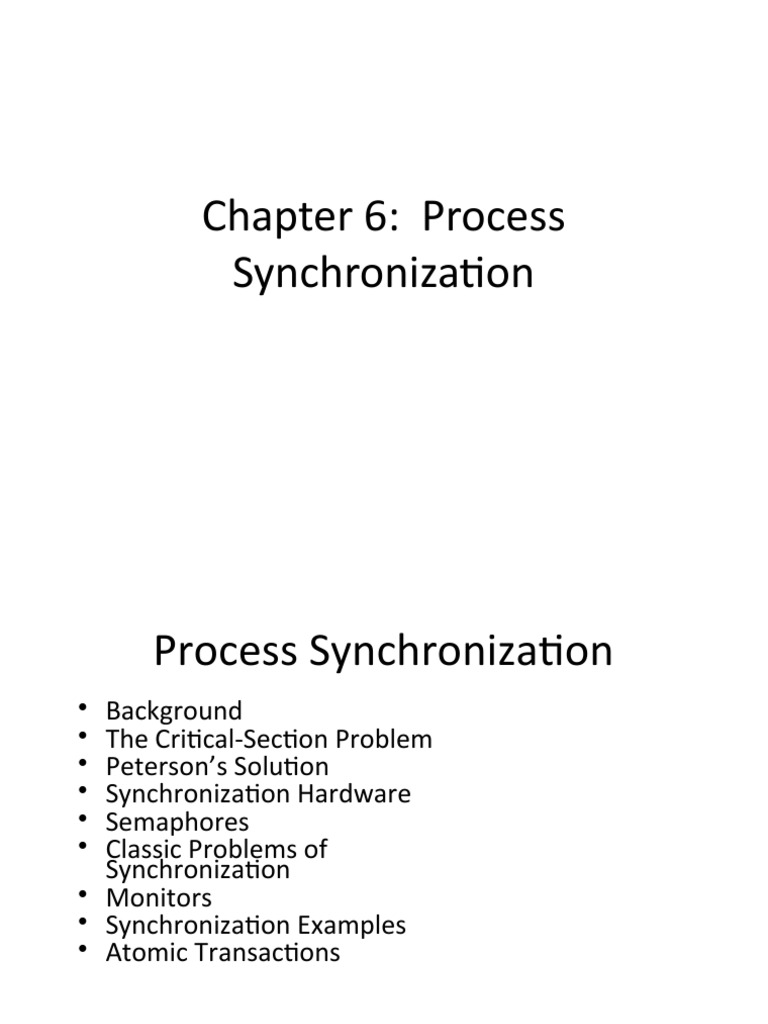 Module 4 - Chapter 6 Process Synchronization | PDF | Concurrency ...