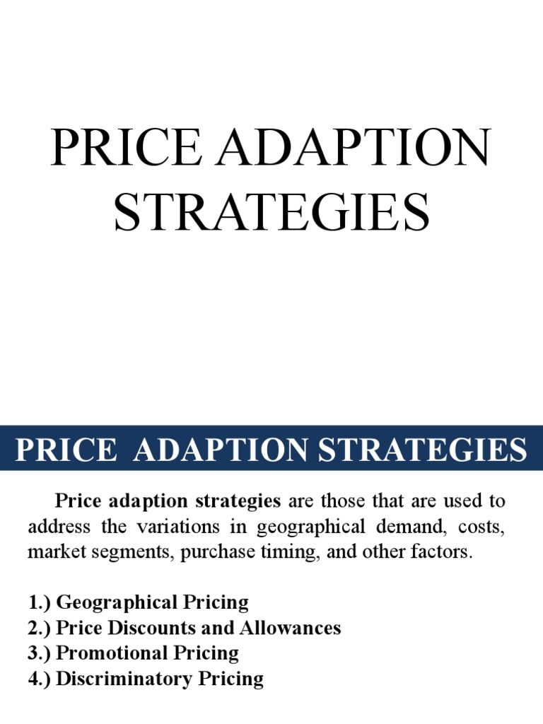 Price Adaptation Strategies Explained | PDF | Discounts And Allowances ...