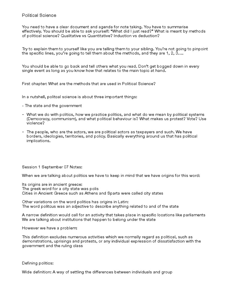 PolSci Notes | PDF | Democracy | Political Ideologies