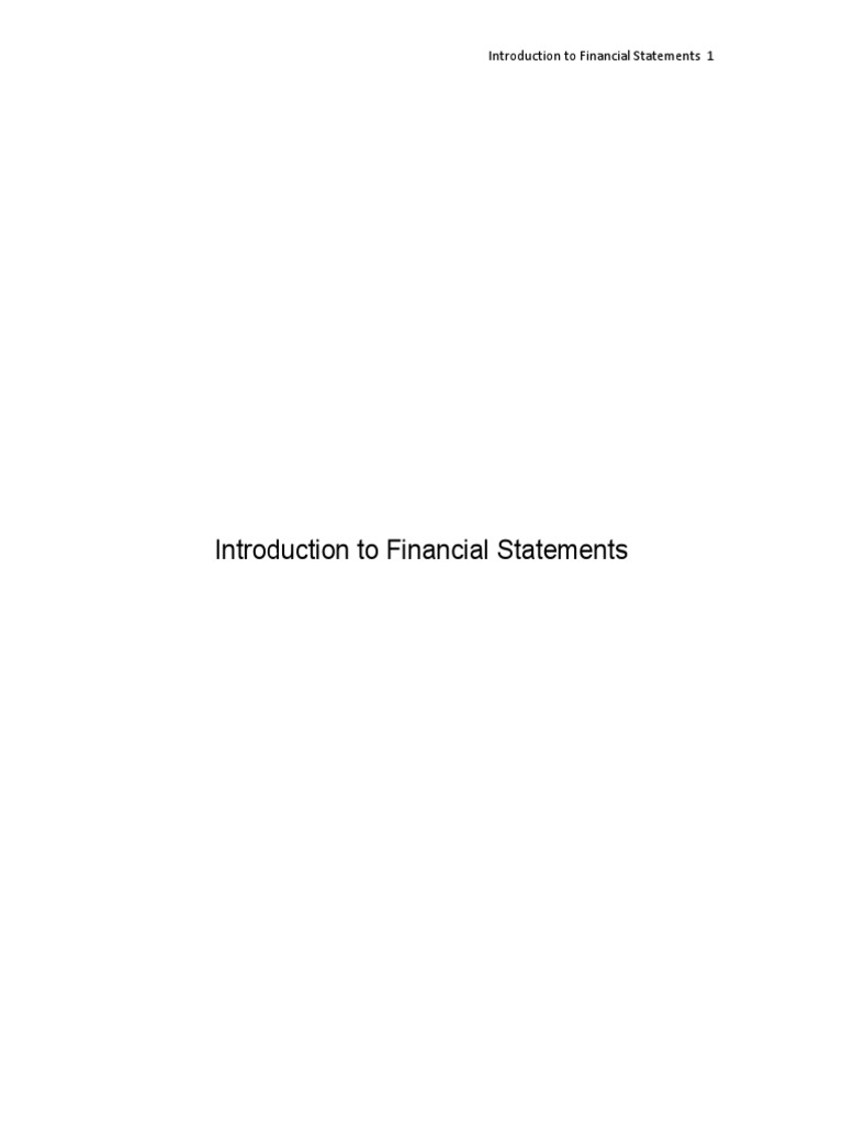 Introduction To Financial Statements 1 | PDF | Equity (Finance ...
